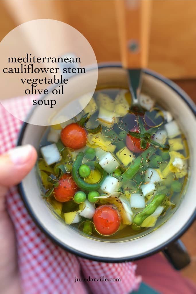 Easy Olive Oil Cauliflower Stem Soup | Simple. Tasty. Good.